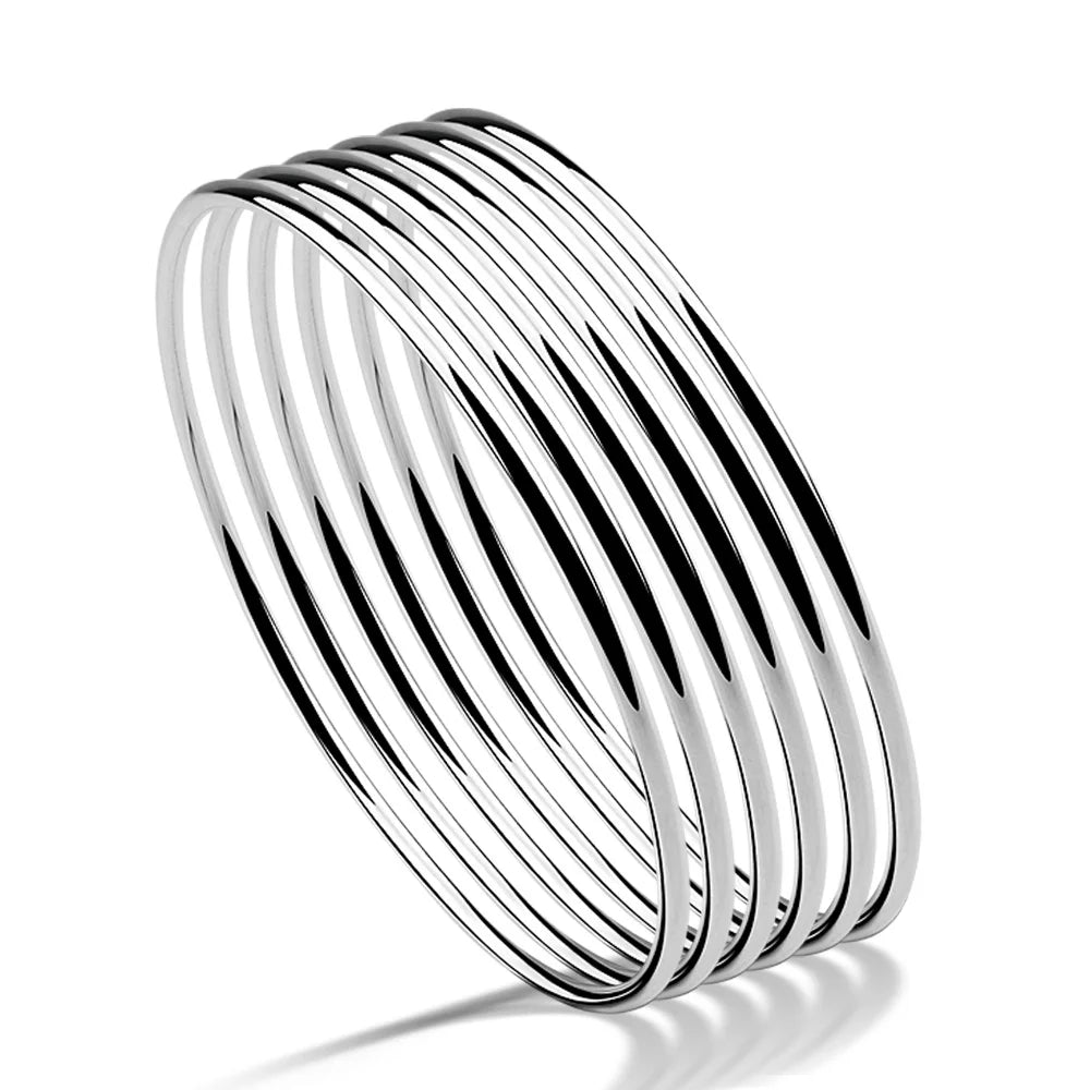 Minimalist 925 Sterling Silver Ultra-Slim 2mm Hoop Bracelets - Also av ...